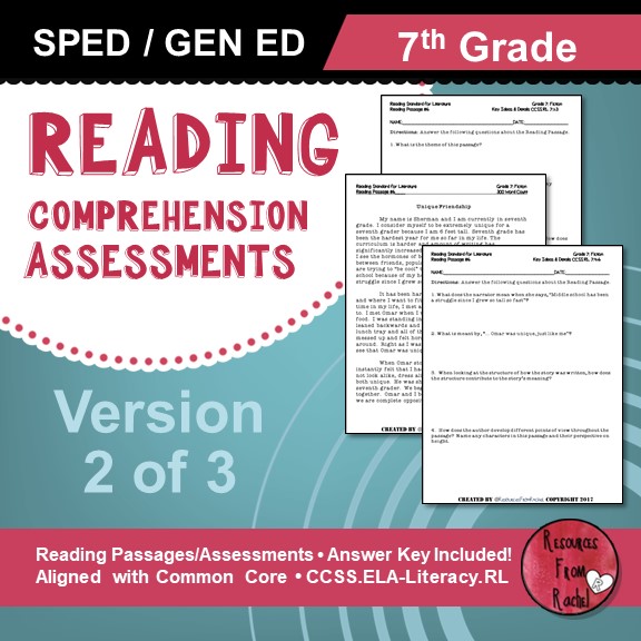 Reading Comprehension Assessments 7th grade volume 2 - Classful