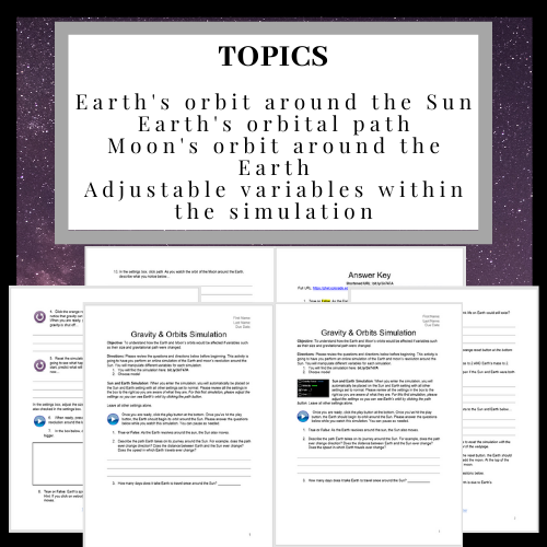 Planet and Moon Lab- Testing Gravity and Orbits Online PhET Simulation ...