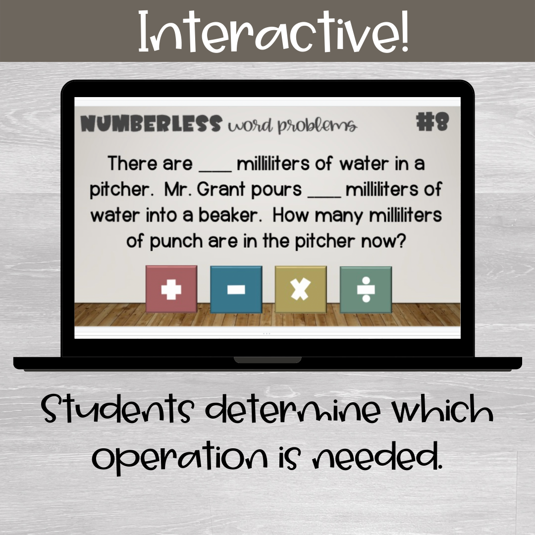 Grade 5 Math Review | Numberless Problems | Interactive Digital - Classful
