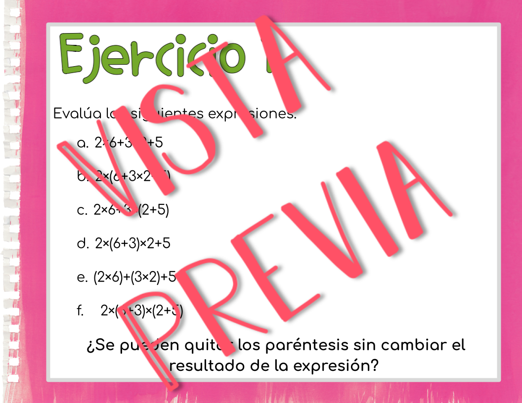 Expresiones Algebraicas Juego de roles - Classful