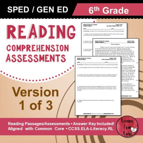 Reading Comprehension Assessment 6th grade volume 1 - Classful