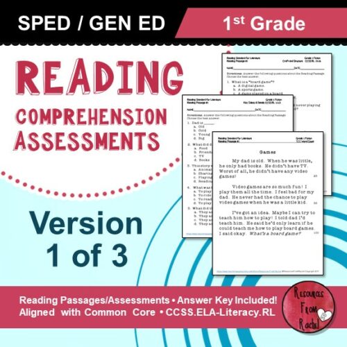 Reading Comprehension Assessments 1st grade volume 1 - Classful