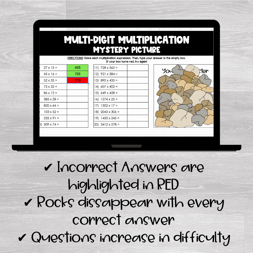 Multi Digit Multiplication | Mystery Picture - Classful