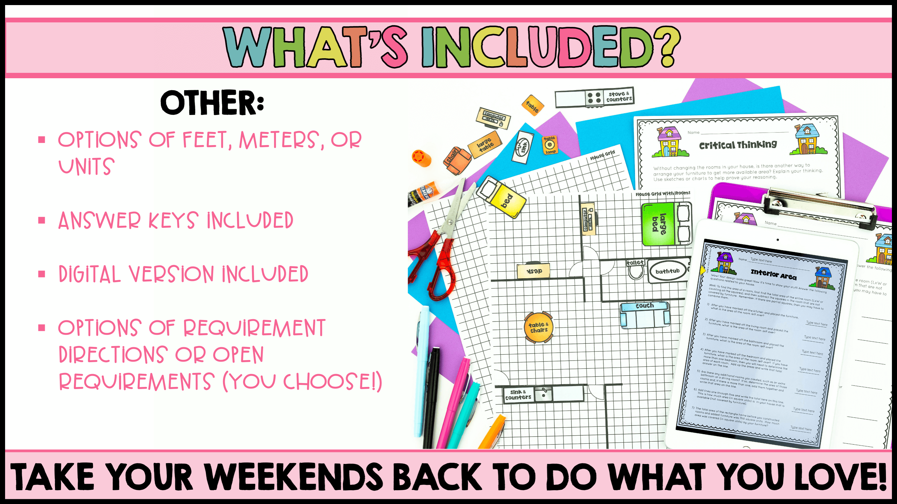 Area and Perimeter Project Based Learning Math Activity - Classful