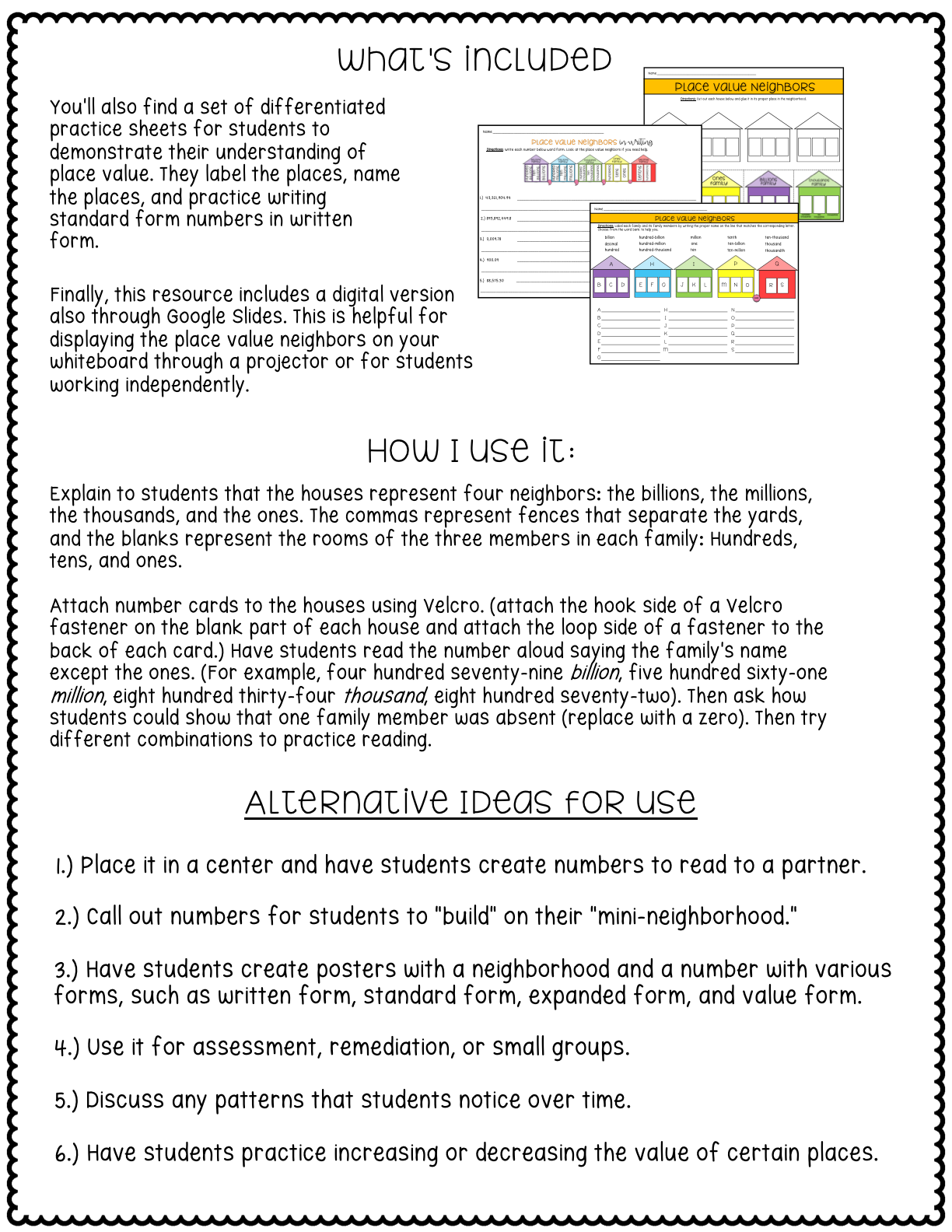 Place Value Chart Posters and Place Value Activities and Worksheets ...
