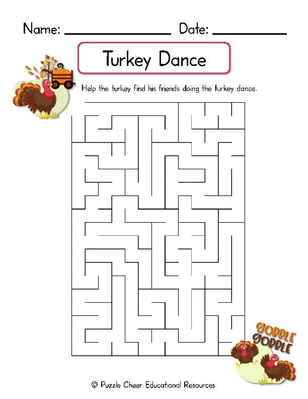 Thanksgiving Mini Activity Pack | Word Searches, Maze & Rhyming ...