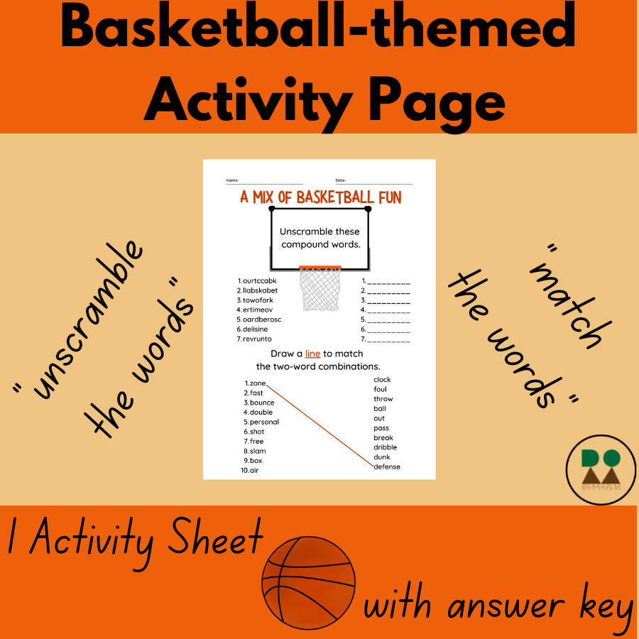 A Mix of Basketball Fun Activity Sheet (includes answer key) - Classful