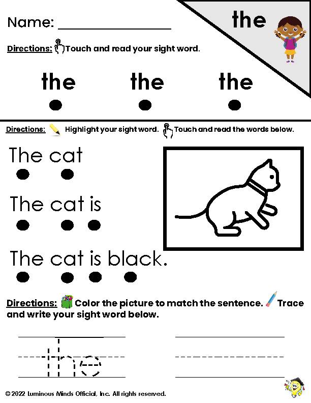 Sight Word Reading & Fluency Practice | Set 1- Fry Words 1-10 - Classful