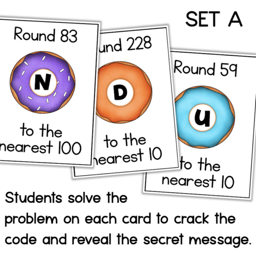 Rounding to the Nearest 10 and 100 Math Scavenger Hunt Secret Message ...