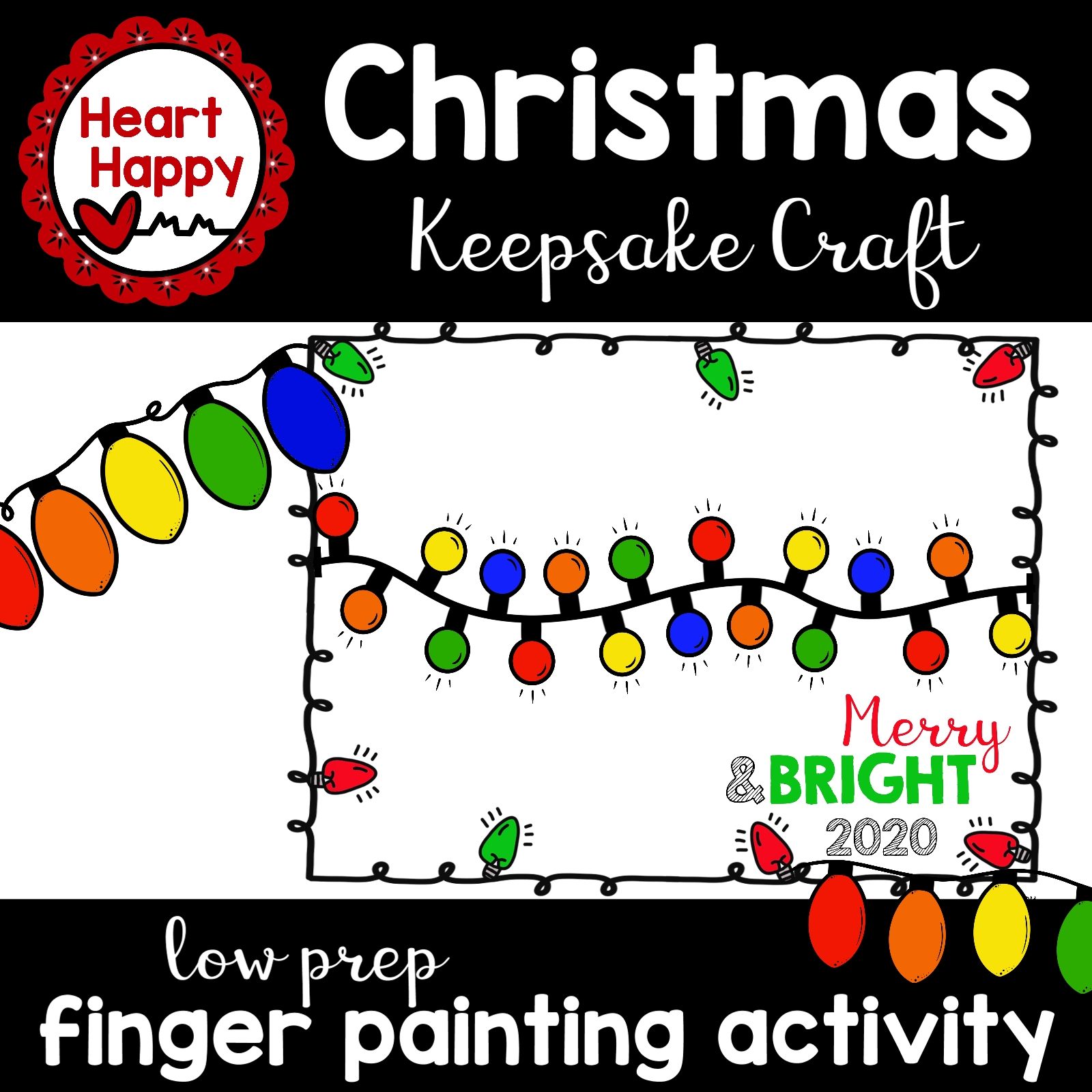Christmas Lights Finger Painting Keepsake Craft - Classful