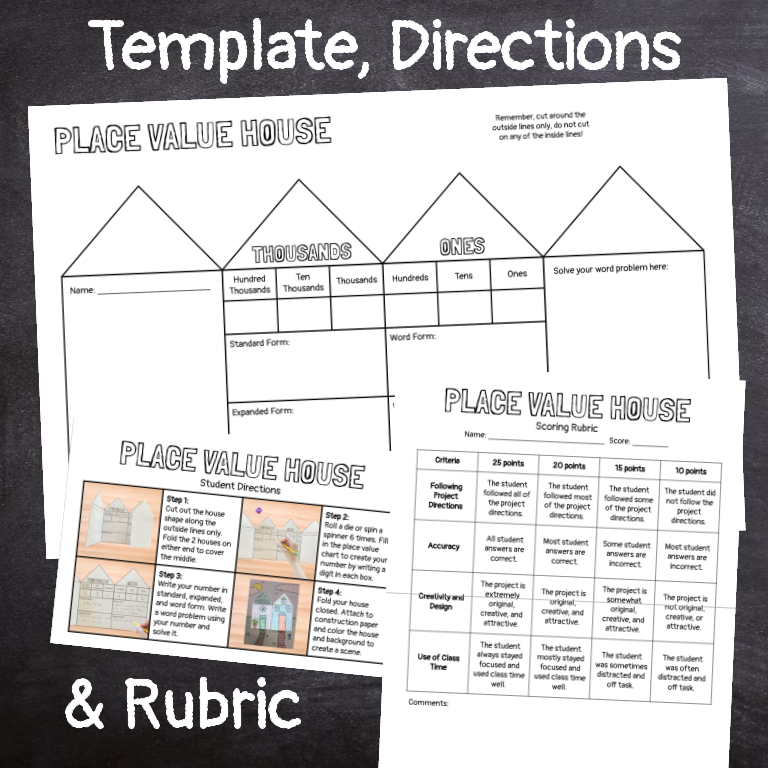 4th Grade Place Value House Craft Project - Classful
