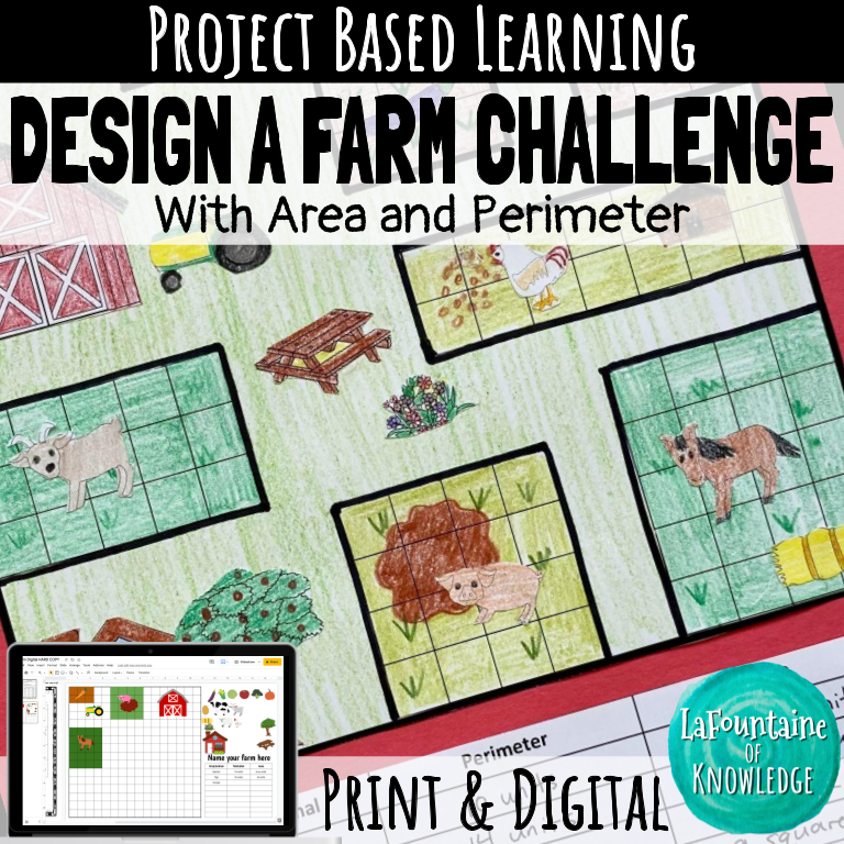 Area and Perimeter Design a Farm Challenge PRINT and DIGITAL - Classful