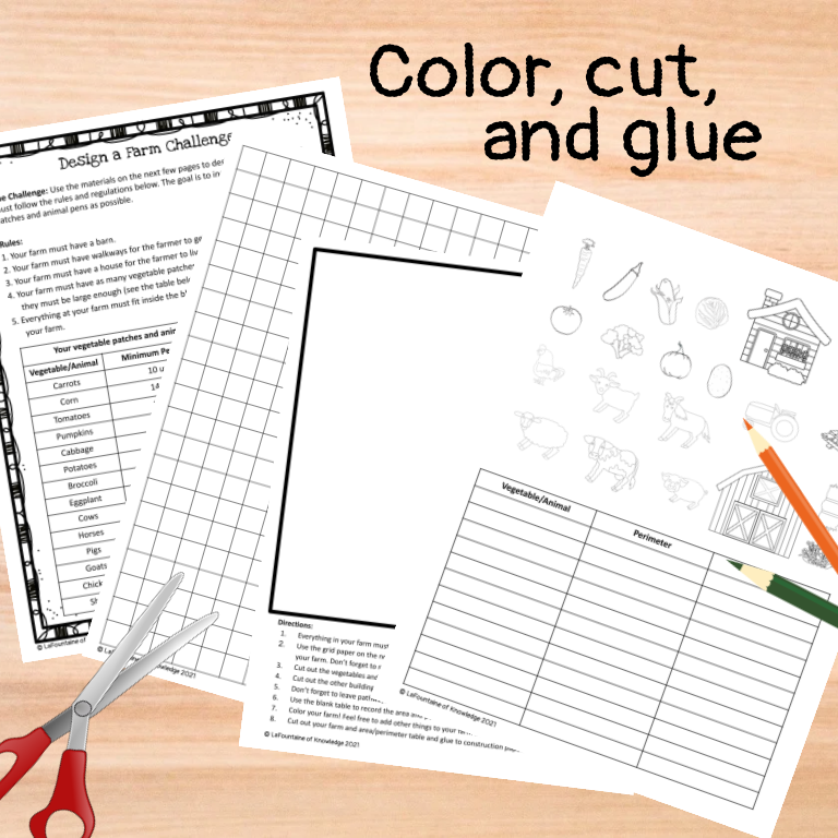 Area and Perimeter Design a Farm Challenge PRINT and DIGITAL - Classful