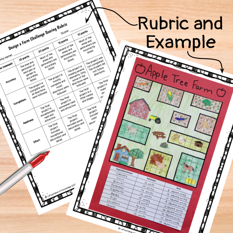 Area and Perimeter Design a Farm Challenge PRINT and DIGITAL - Classful