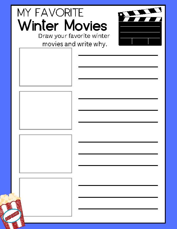 Winter My Favorite Things Printable 15 Worksheets PDF writing, planning ...
