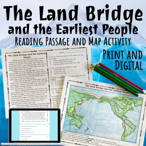 The Land Bridge Beringia Reading Comprehension Passage and Map Activity ...