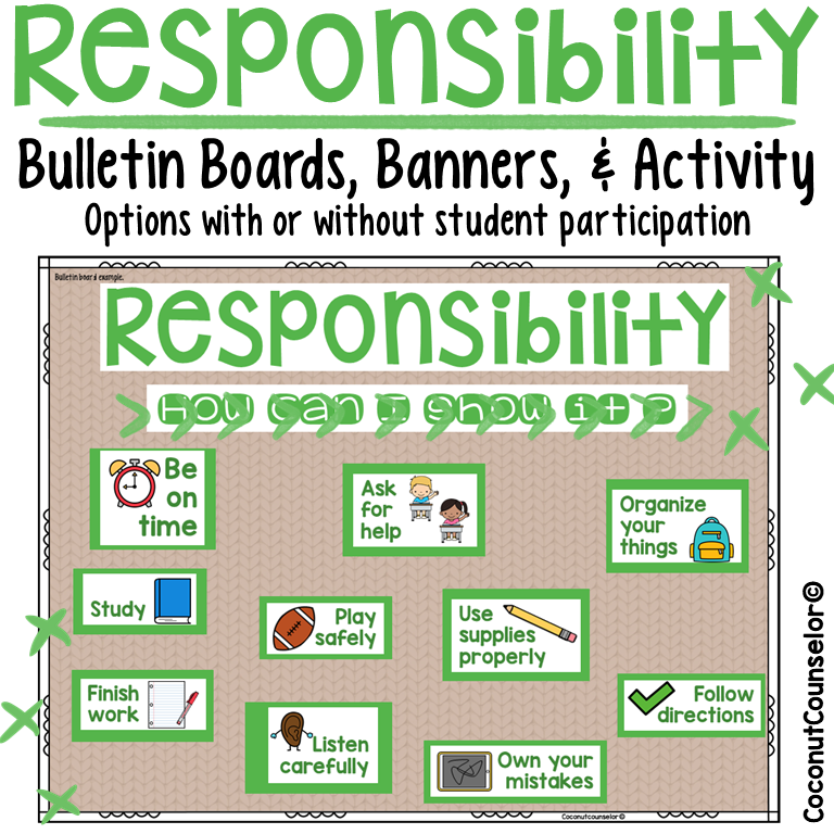 Responsibility Bulletin Board, Banner, & Activity - Classful