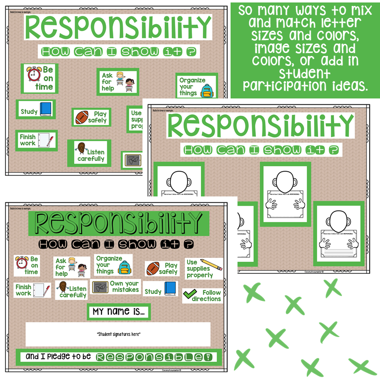 Responsibility Bulletin Board, Banner, & Activity - Classful