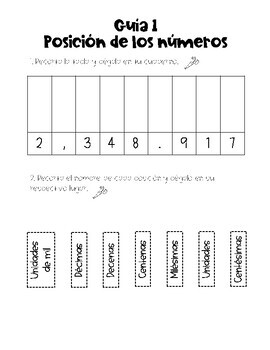Valor posicional decimal cuaderno interactivo - Classful