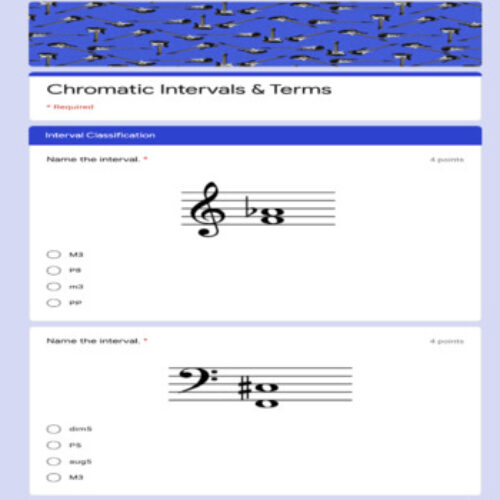 Google Classroom DIGITAL Music Theory Lesson 53- Chromatic Intervals ...