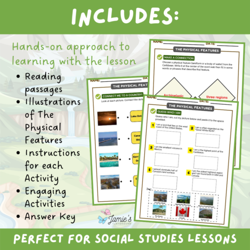 United States Physical Features Activity & Answer Key 3rd Grade Social Studies - Classful