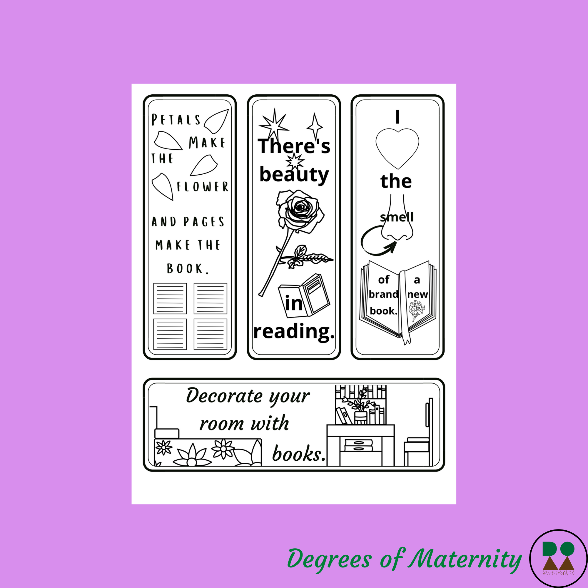 Beautiful Flowers Book Report Helper, Bookmarks, and Reading Log ...