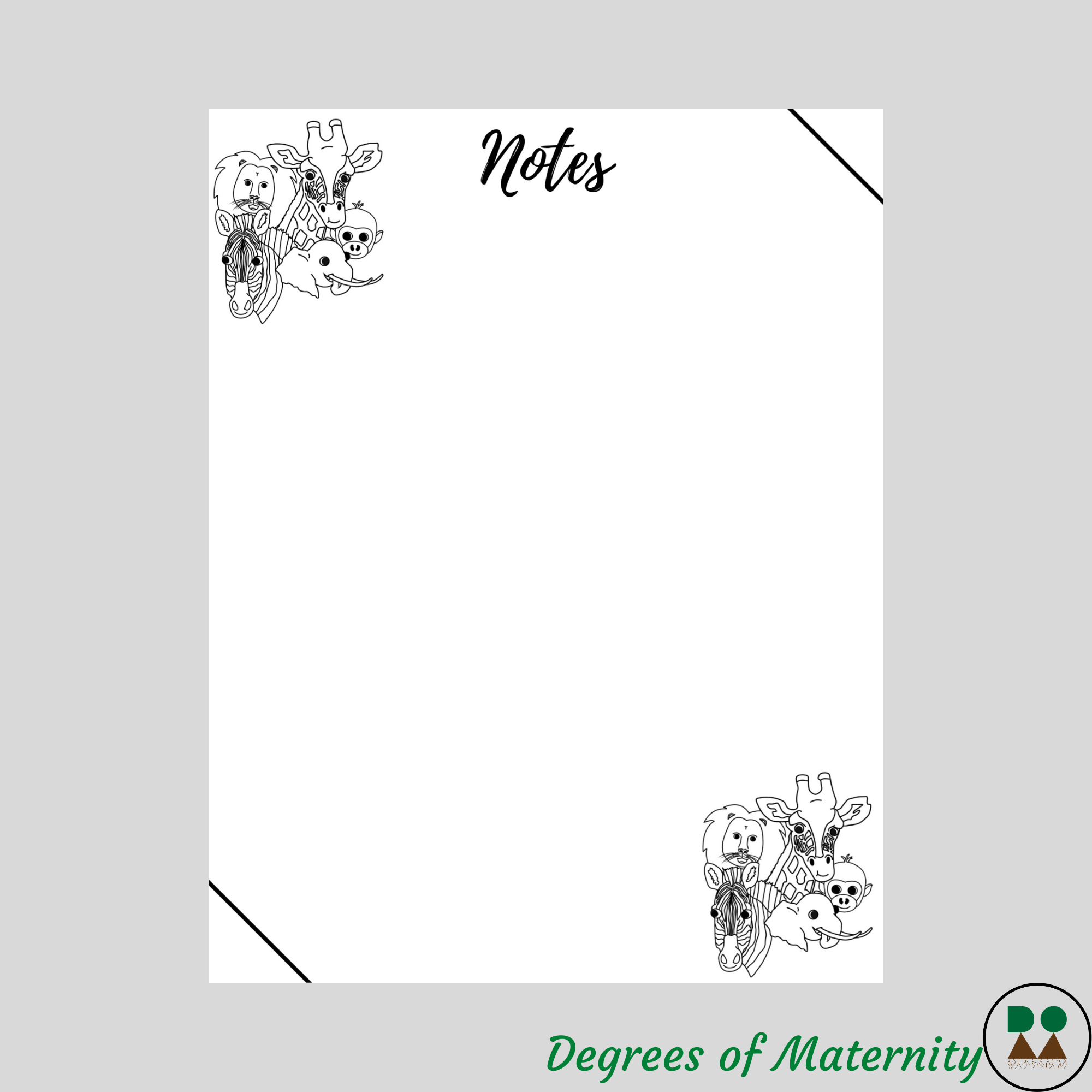 Safari Animals Book Report Helper, Bookmarks, and Reading Log (coloring ...