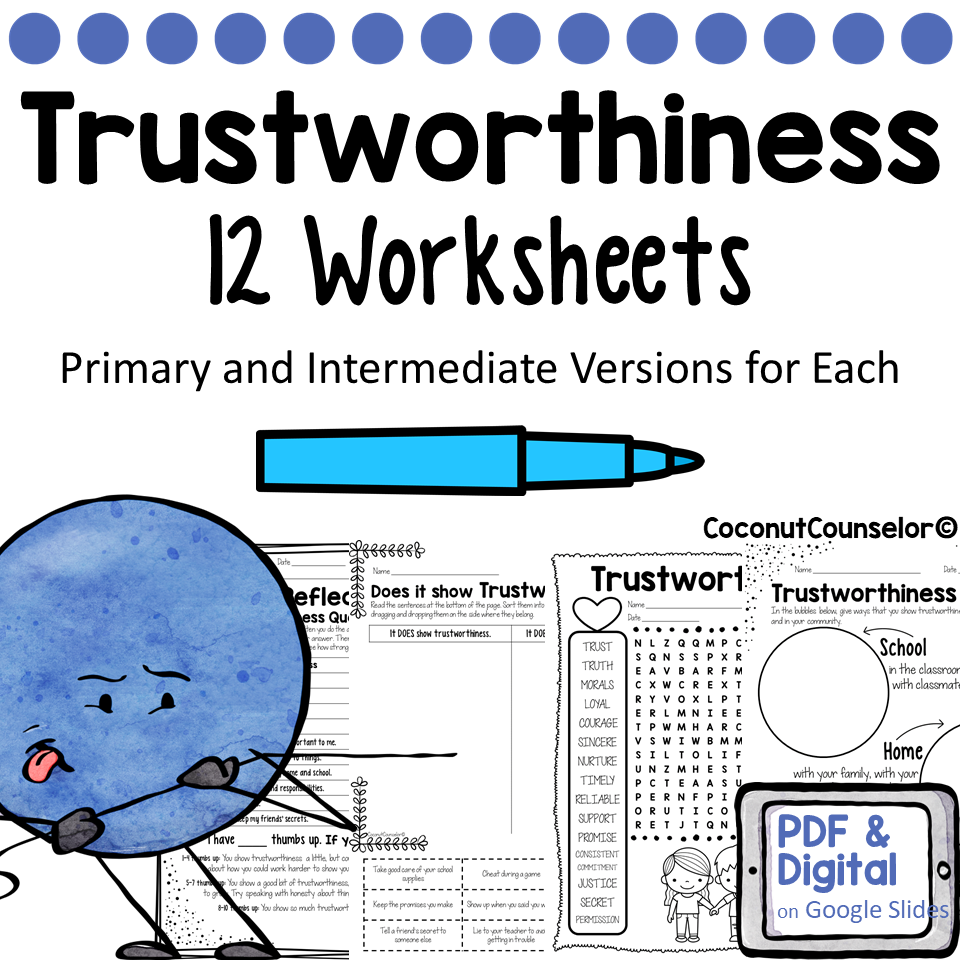 Trustworthiness Worksheet Set of 12 - Classful