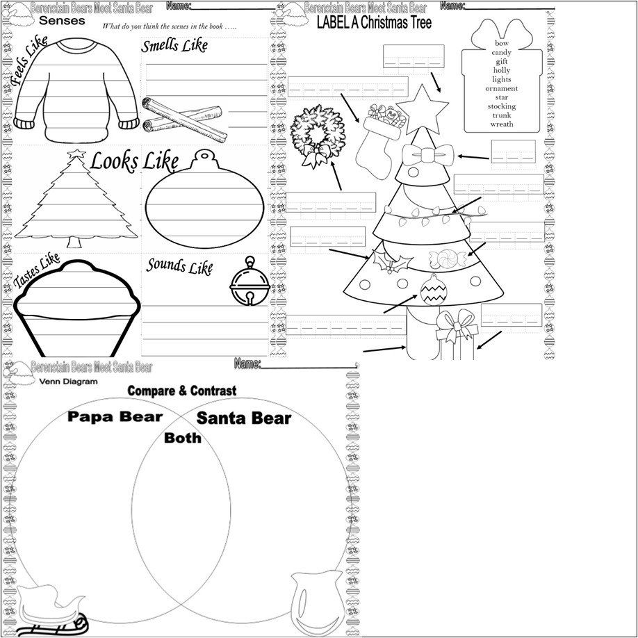 Berenstain Bears Meet Santa Bear Christmas Book Study Companion ...