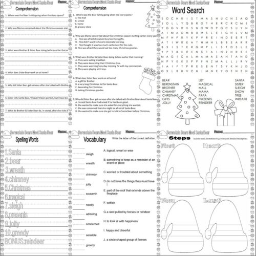 Berenstain Bears Meet Santa Bear Christmas Book Study Companion ...