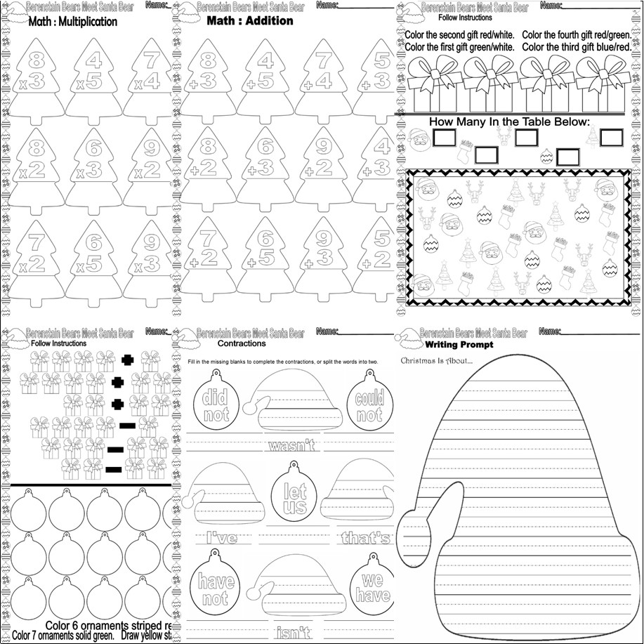 Berenstain Bears Meet Santa Bear Christmas Book Study Companion ...