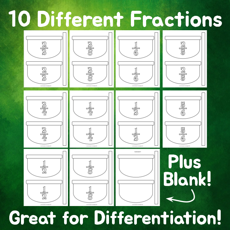 St. Patrick's Day Equivalent Fractions Hanging Rainbow Pot of Gold ...