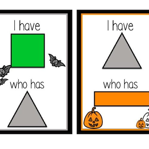 I Have Who Has Halloween Shapes 2D and 3D Game Kindergarten - Classful
