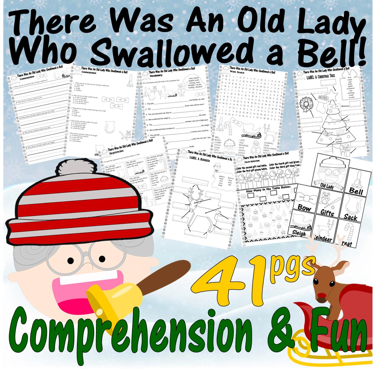 There Was An Old Lady Who Swallowed Bell Christmas Book Study Companion ...