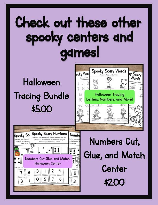 NO PREP Sight Word Hunt Halloween Center Activity - Kindergarten, VPK ...