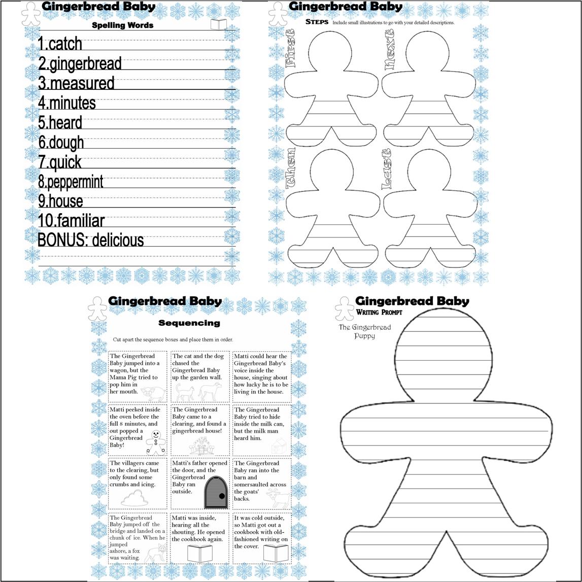 Gingerbread Baby Winter Book Study Companion Reading Comprehension Quiz ...