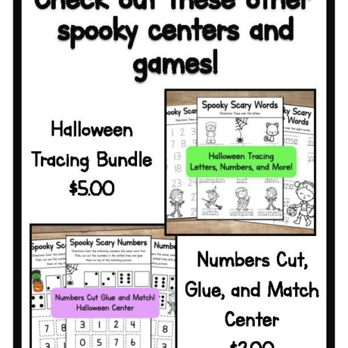 Halloween Sentence Tracing Literacy Center - Kindergarten, VPK, 1st ...