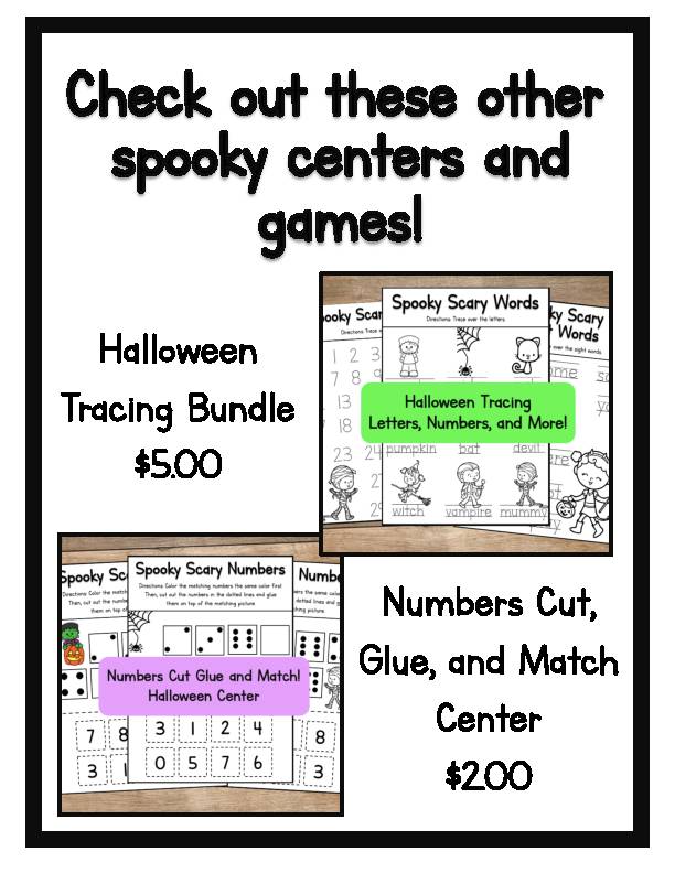 Halloween Sentence Tracing Literacy Center - Kindergarten, VPK, 1st ...