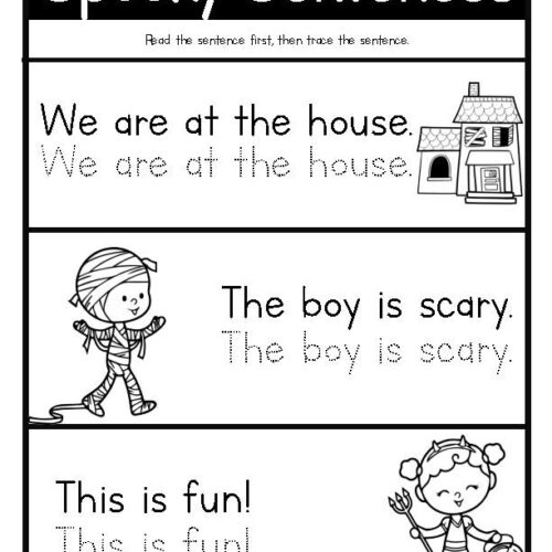 Halloween Sentence Tracing Literacy Center - Kindergarten, VPK, 1st ...