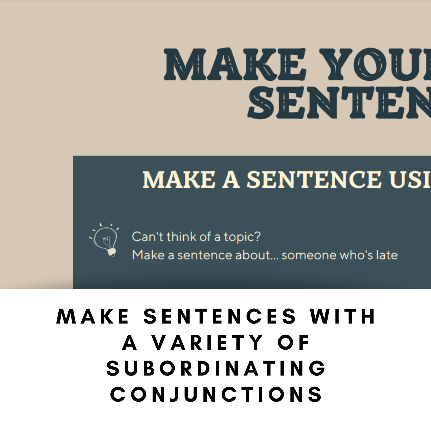 Creating Complex Sentences- Speech Therapy for Middle and High School ...