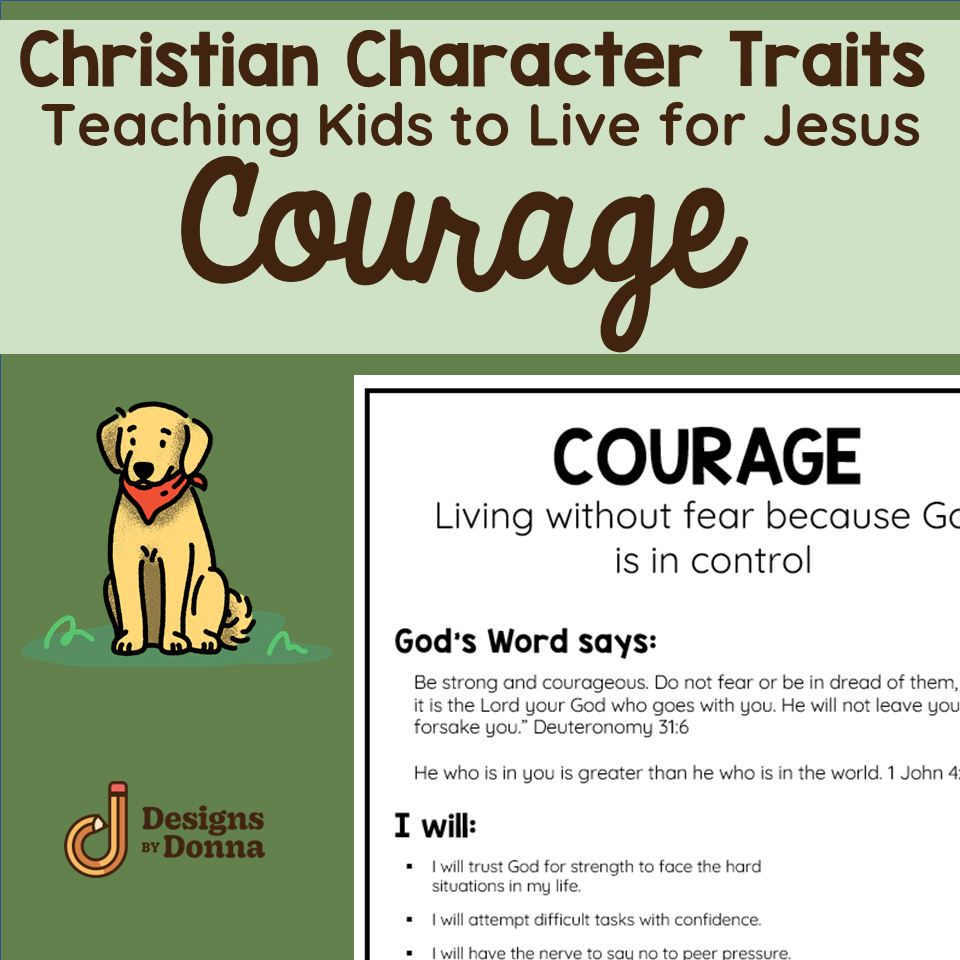 Courage Christian Character Trait Packet No Prep - Classful