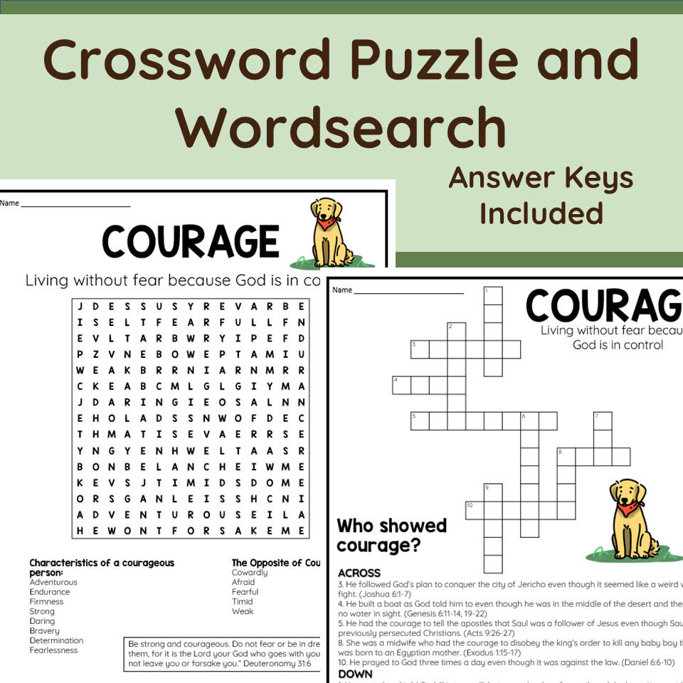 Courage Christian Character Trait Packet No Prep - Classful