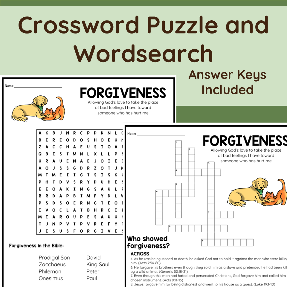 Forgiveness Christian Character Traits Packet No Prep - Classful
