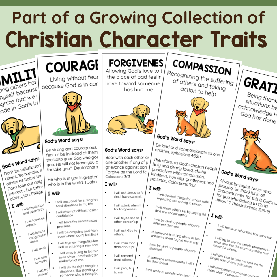 Humility Christian Character Traits Packet No Prep - Classful