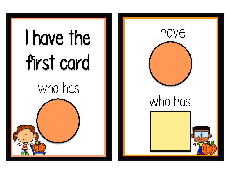 November 2D/3D Shapes I Have Who Has Game - Kindergarten, VPK, 1st ...