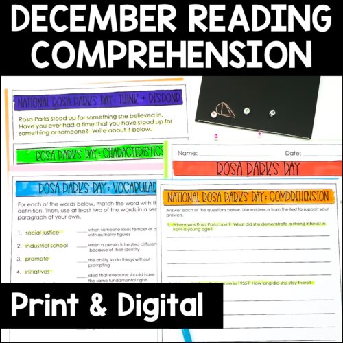 December Reading Comprehension Passages | Monthly Reading Passages ...