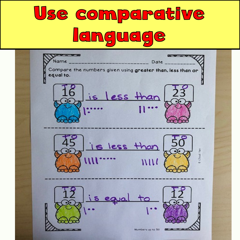 Use comparative language with numbers - Classful