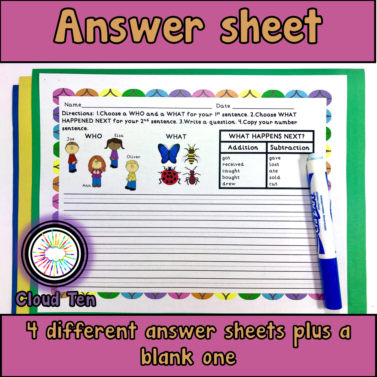 Write and solve word problem situations - Result unknown - Classful