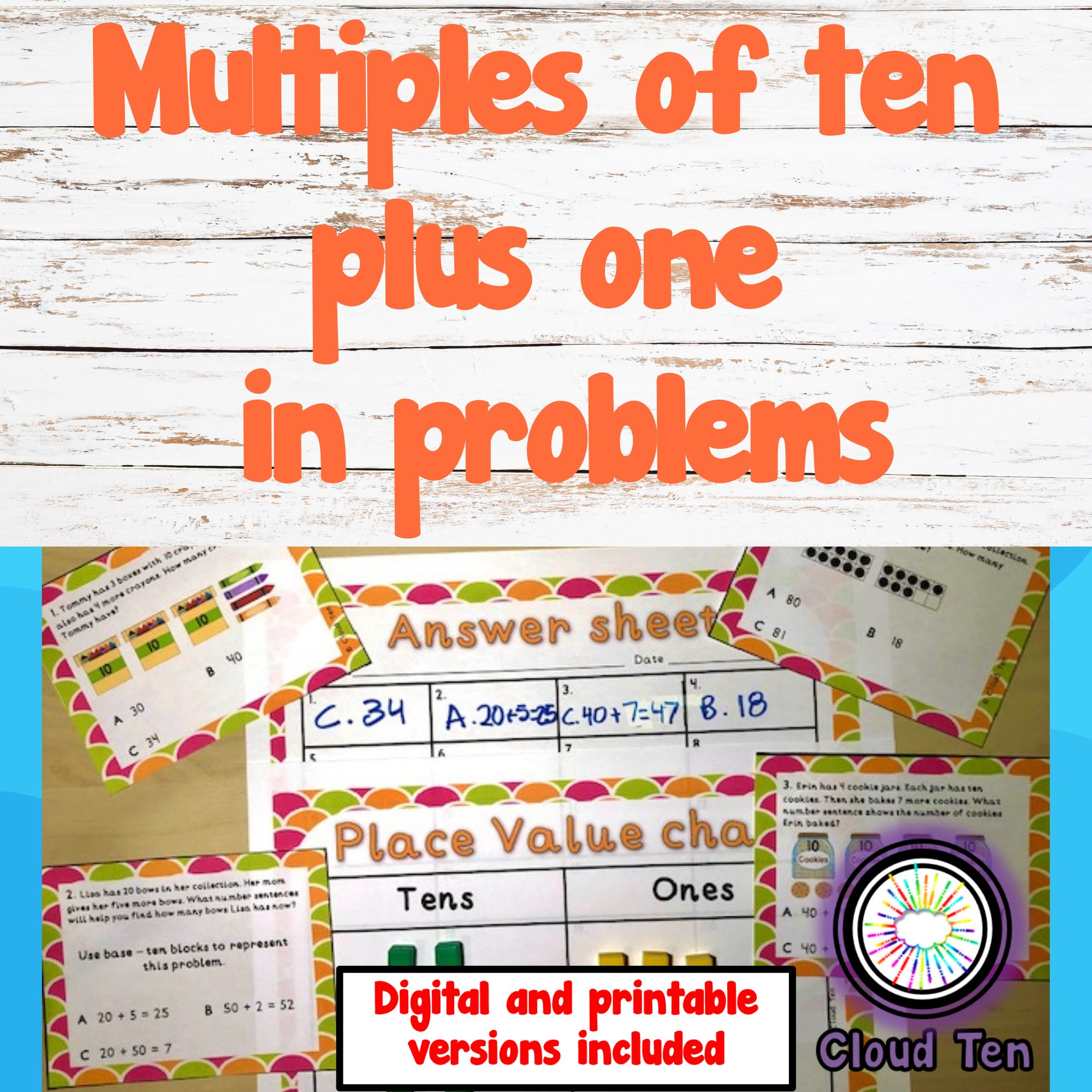 Multiples of ten plus one-digit in problems - Classful