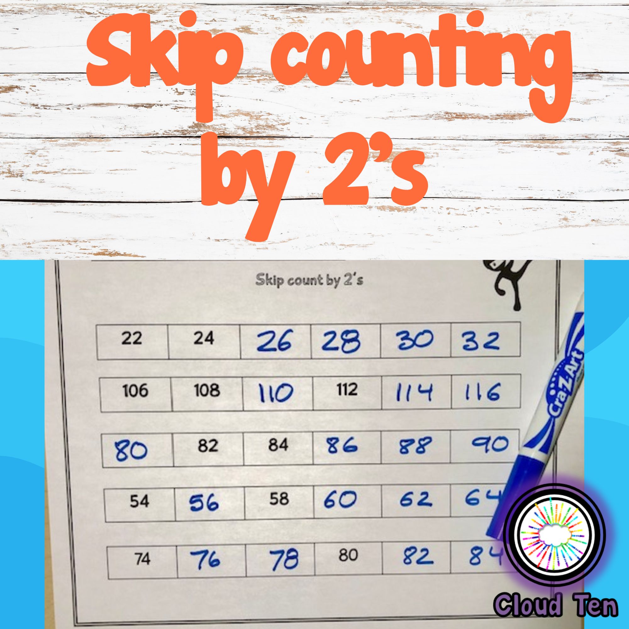Skip counting by twos - Classful